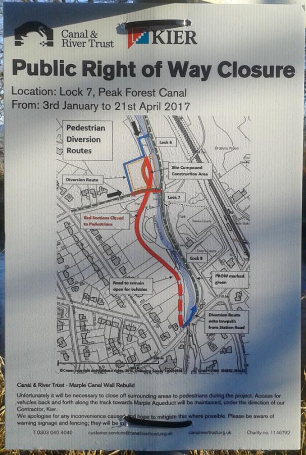 Peak Forest Canal - Marple - Access Road - 3/1 to 21/4 - Stoppages ...