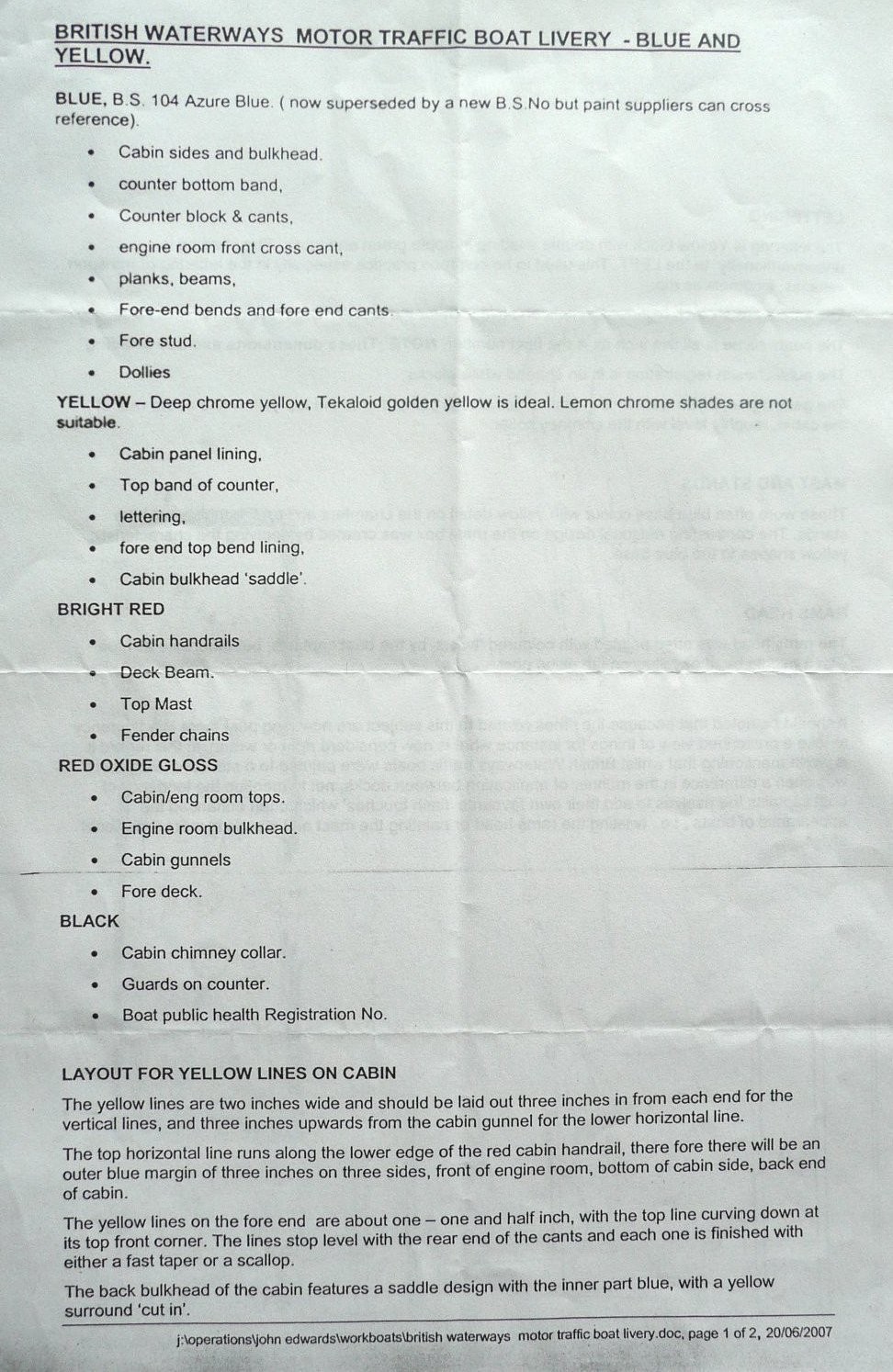 BW running gear colours - History & Heritage - Canal World