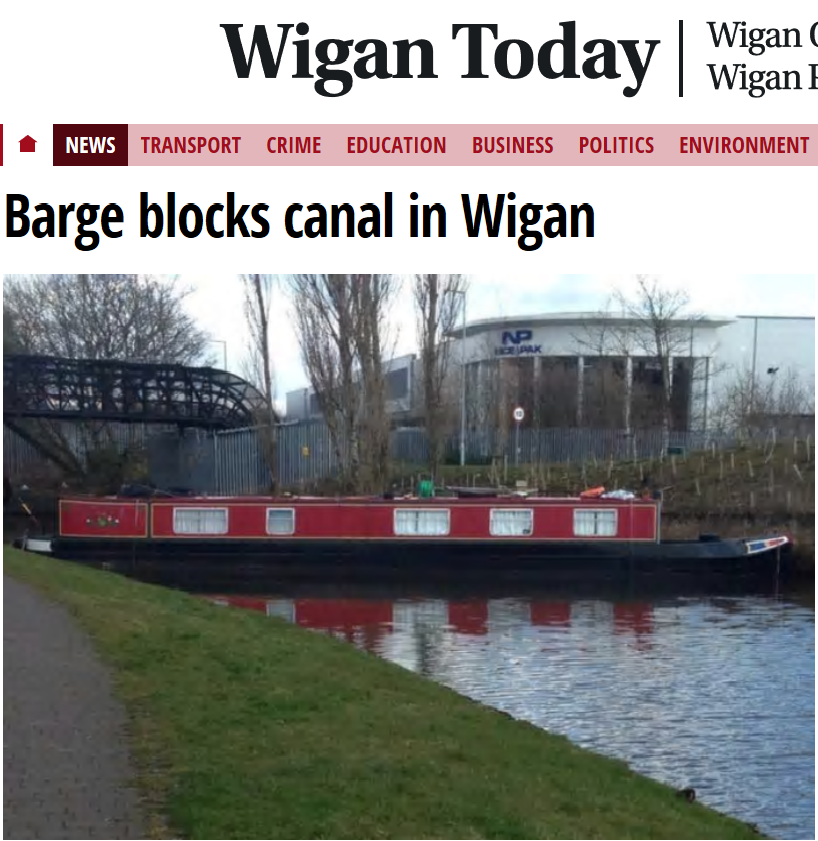 Barge blocks canal in Wigan - General Boating - Canal World