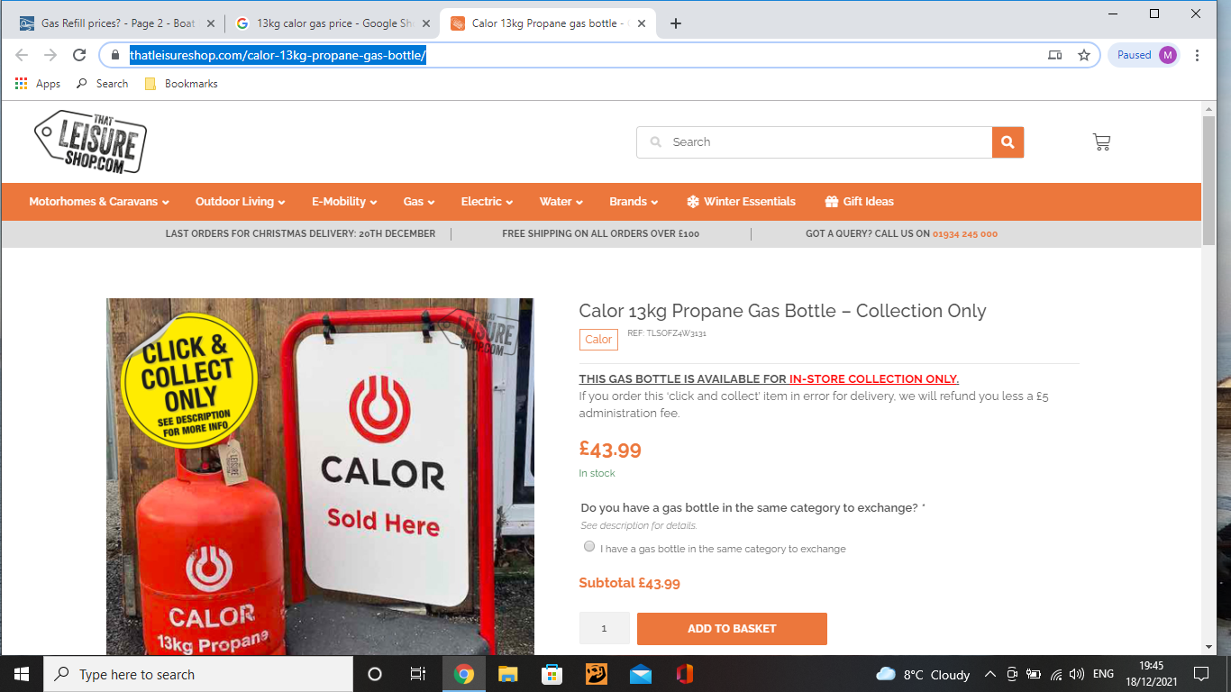 Gas Refill prices? - Boat Equipment - Canal World
