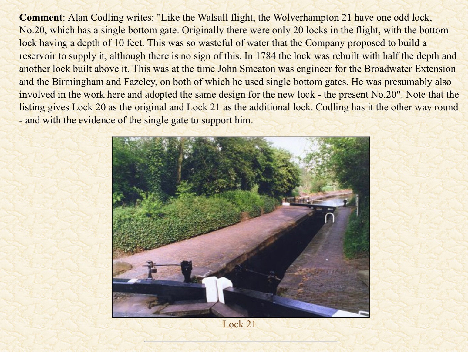 Since when have Wolverhampton Locks been on the Old Main Line ...