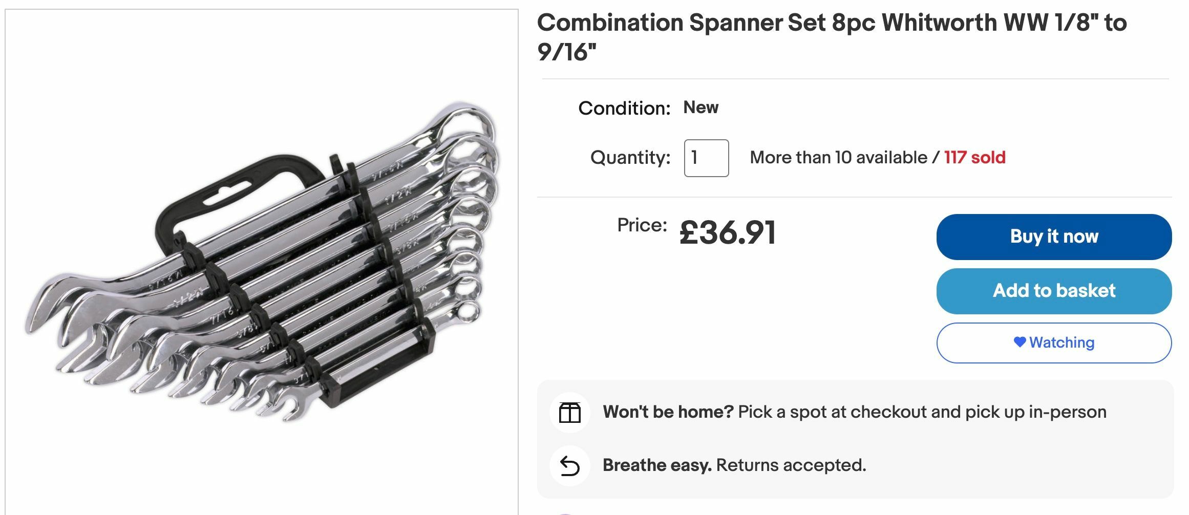 Good set of Whitworth Combination Spanners Wanted - Boat Building ...