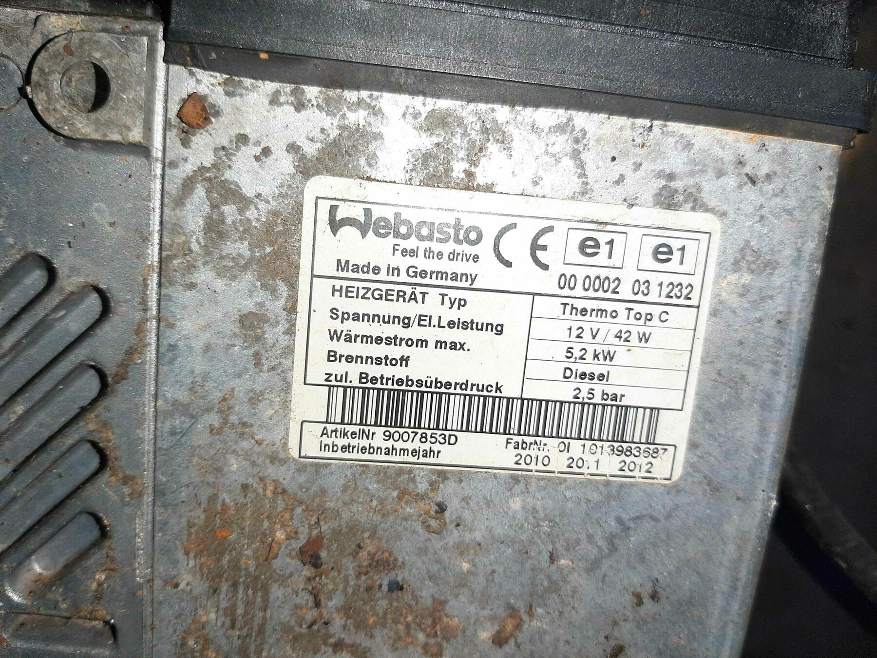 Webasto diesel heater - Boat Equipment - Canal World