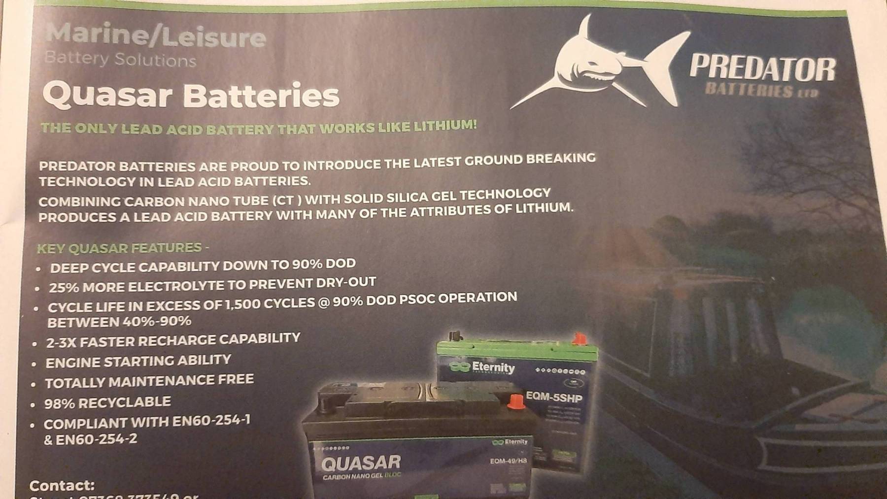 Quasar Batteries - Boat Equipment - Canal World